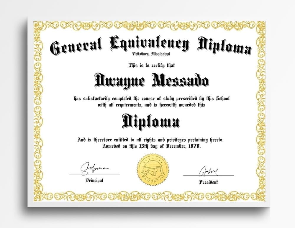 Personalized Name GED School Diploma | Instant Download