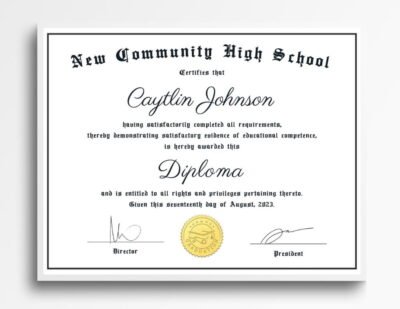 High School Diploma Copy | Instant download