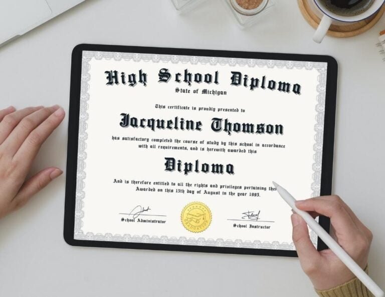 High School Diploma Template with Seal | DigiTemplateStduio