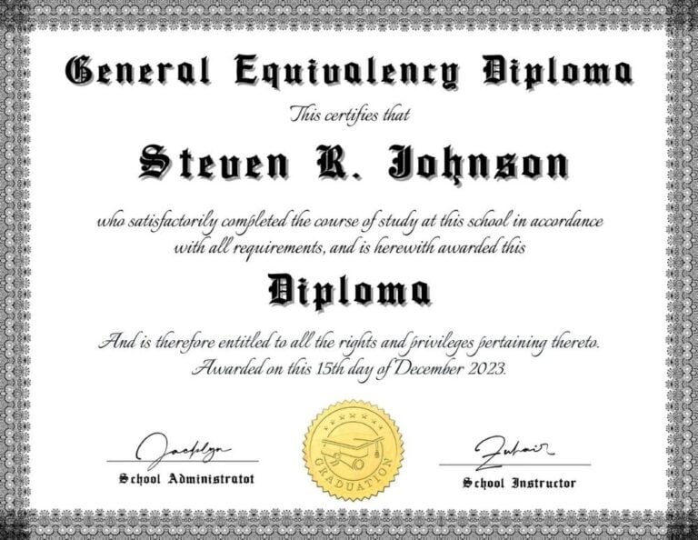 Custom Printed Diplomas | GED Diploma Template