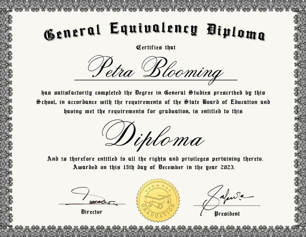 GED Diploma Certificate | Online Diploma Maker