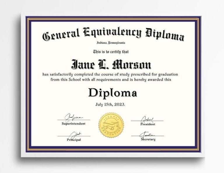 GED Diploma Template | Graduation Certificate
