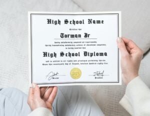 Editable Diploma Template | High School Certificate Template