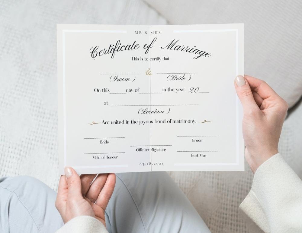 Marriage Certificate Template | Wedding Anniversary Gifts
