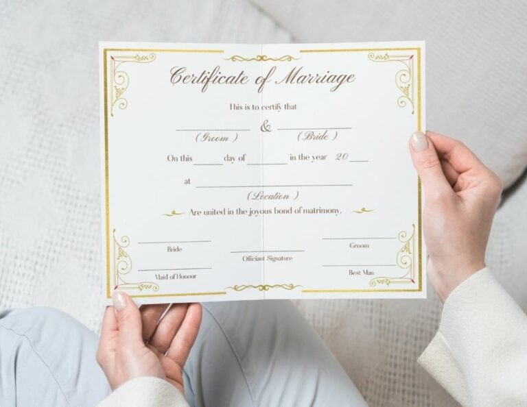 Blank Certificate of Marriage Template | Instant Download