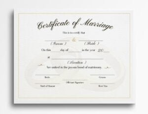 Marriage License Template | Marriage Keepsake for You