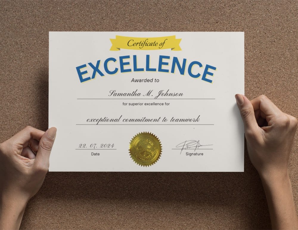 Certificate of Excellence Template | Download your certificate today!