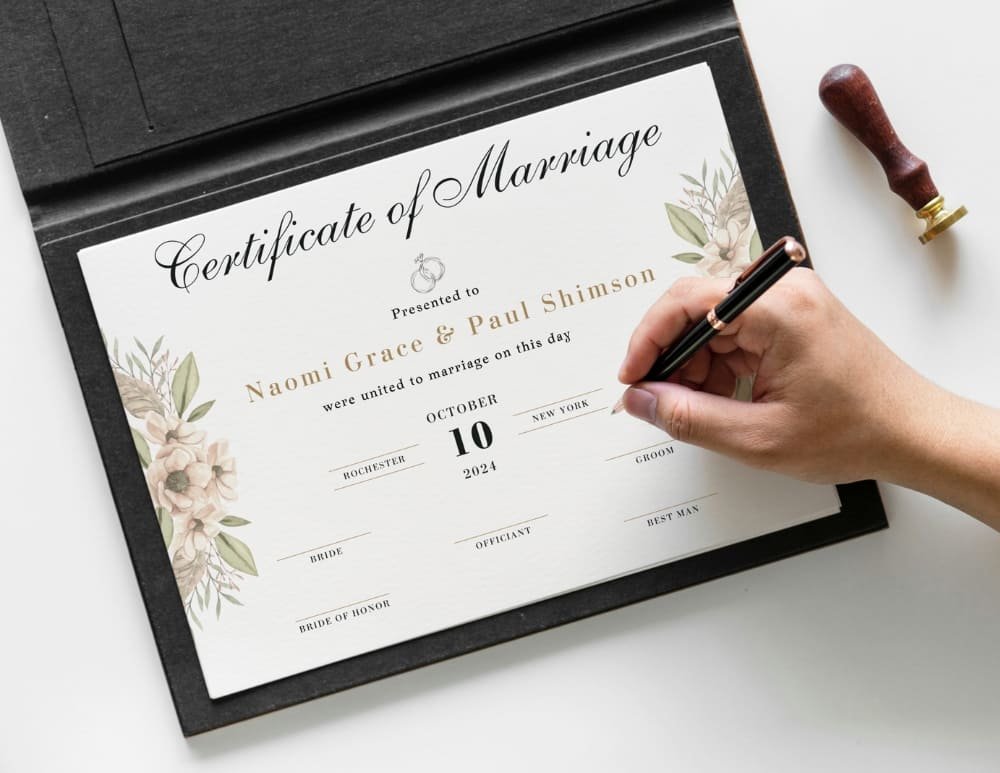 Virtual Marriage Certificate for Fun | Online Wedding Certificate