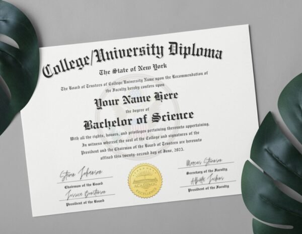 University Diploma Template | Custom Diploma Certificate