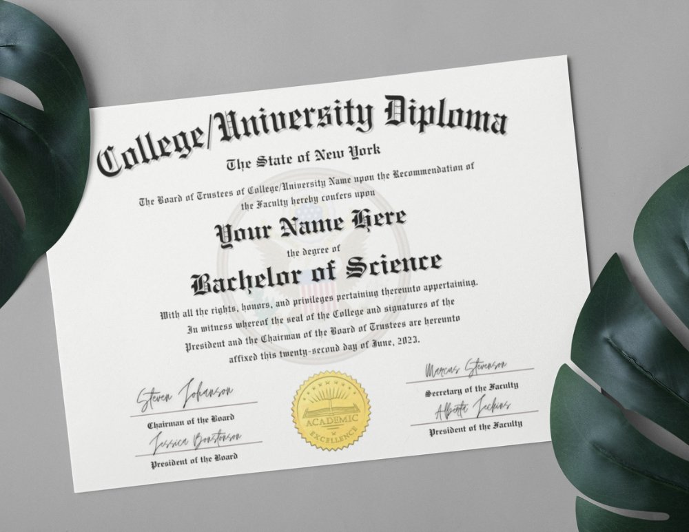 University Diploma Template | Custom Diploma Certificate