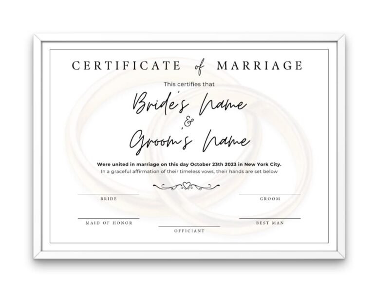 Find a Marriage License | Custom Personalized Marriage Certificate
